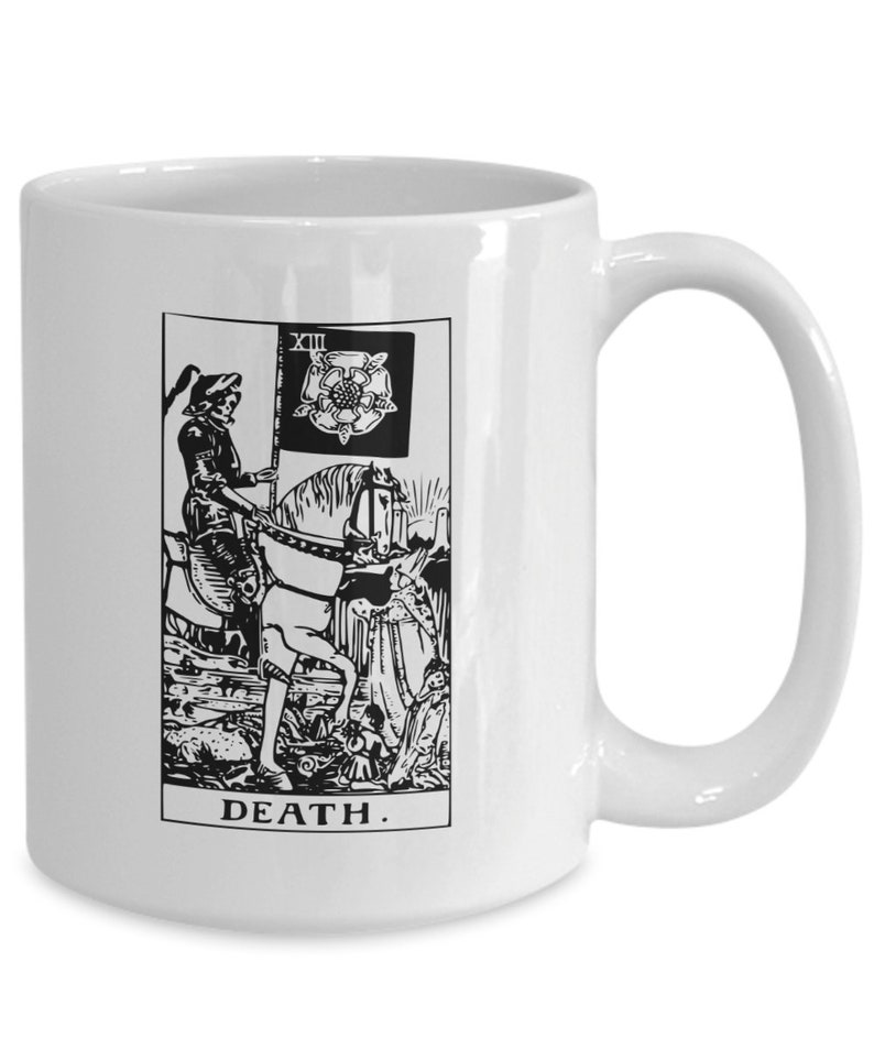 Death Tarot Card Coffee Mug Tarot Card Cup Major Arcana Mug Etsy