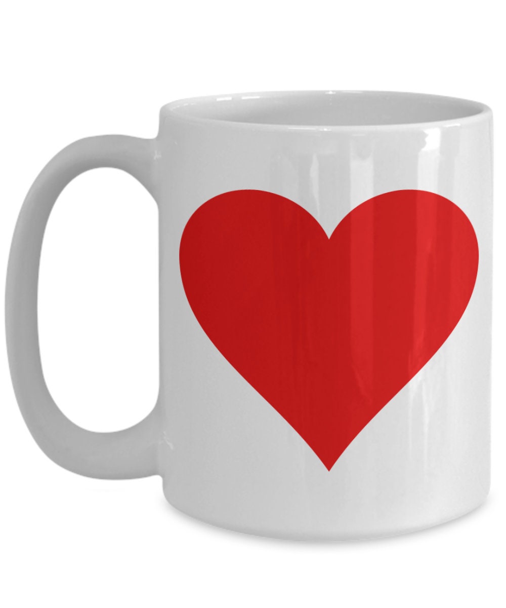 Heart Coffee Mug Large Coffee Red Heart Cup Gift for Loved One - Etsy UK