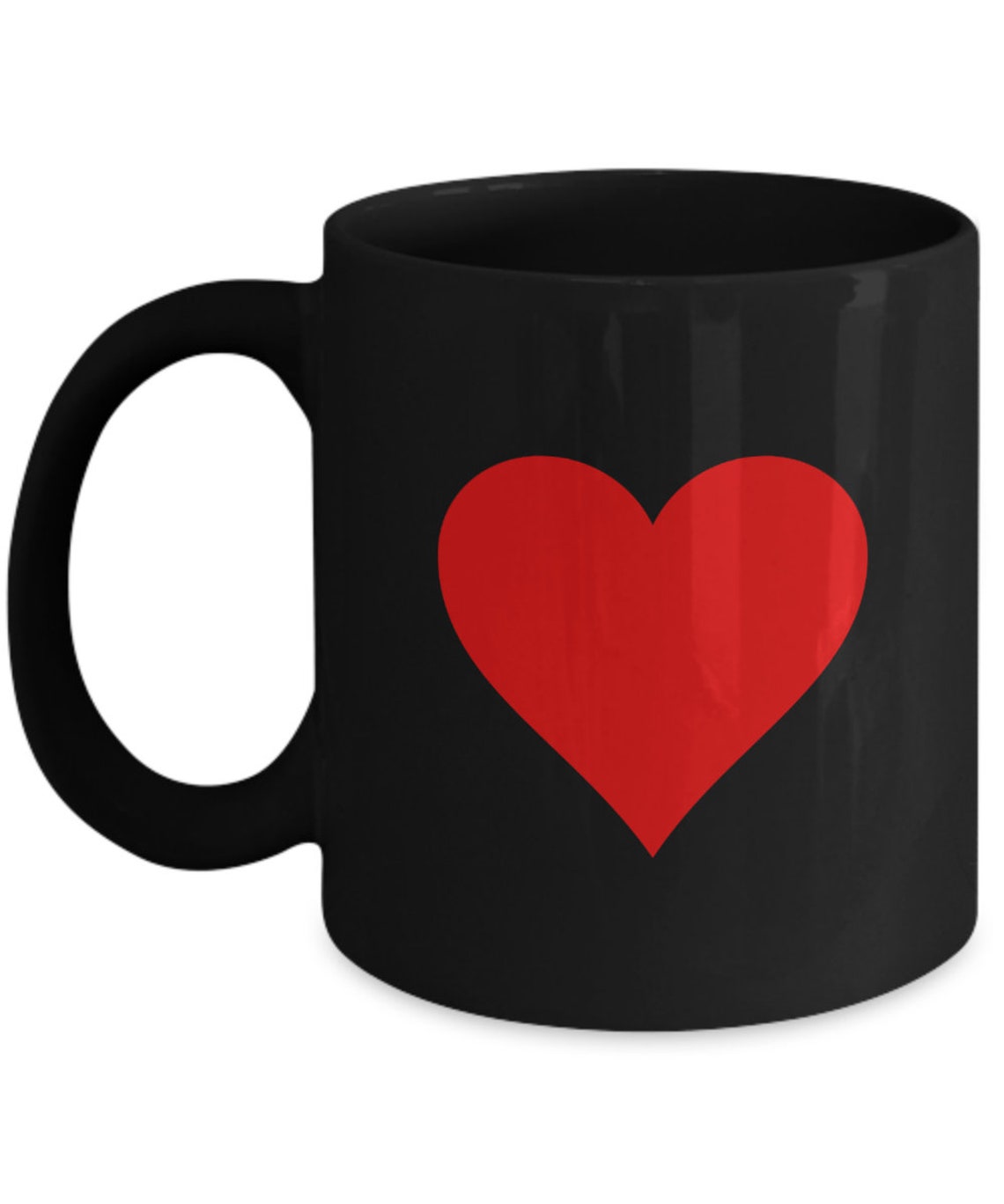 Heart Coffee Mug Red Heart Black or White Cup Gift for - Etsy