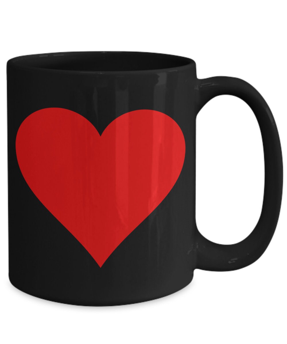 Heart Coffee Mug Large Coffee Red Heart Cup T For Loved One Etsy Uk