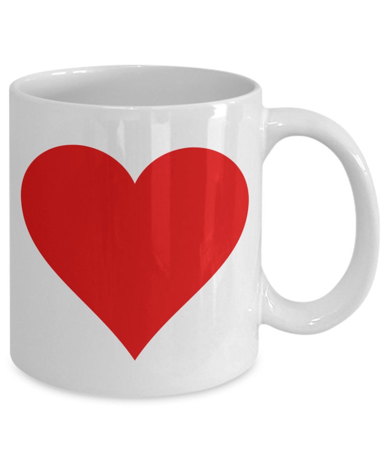 Heart Coffee Mug Large Coffee Red Heart Cup Gift for Loved One - Etsy