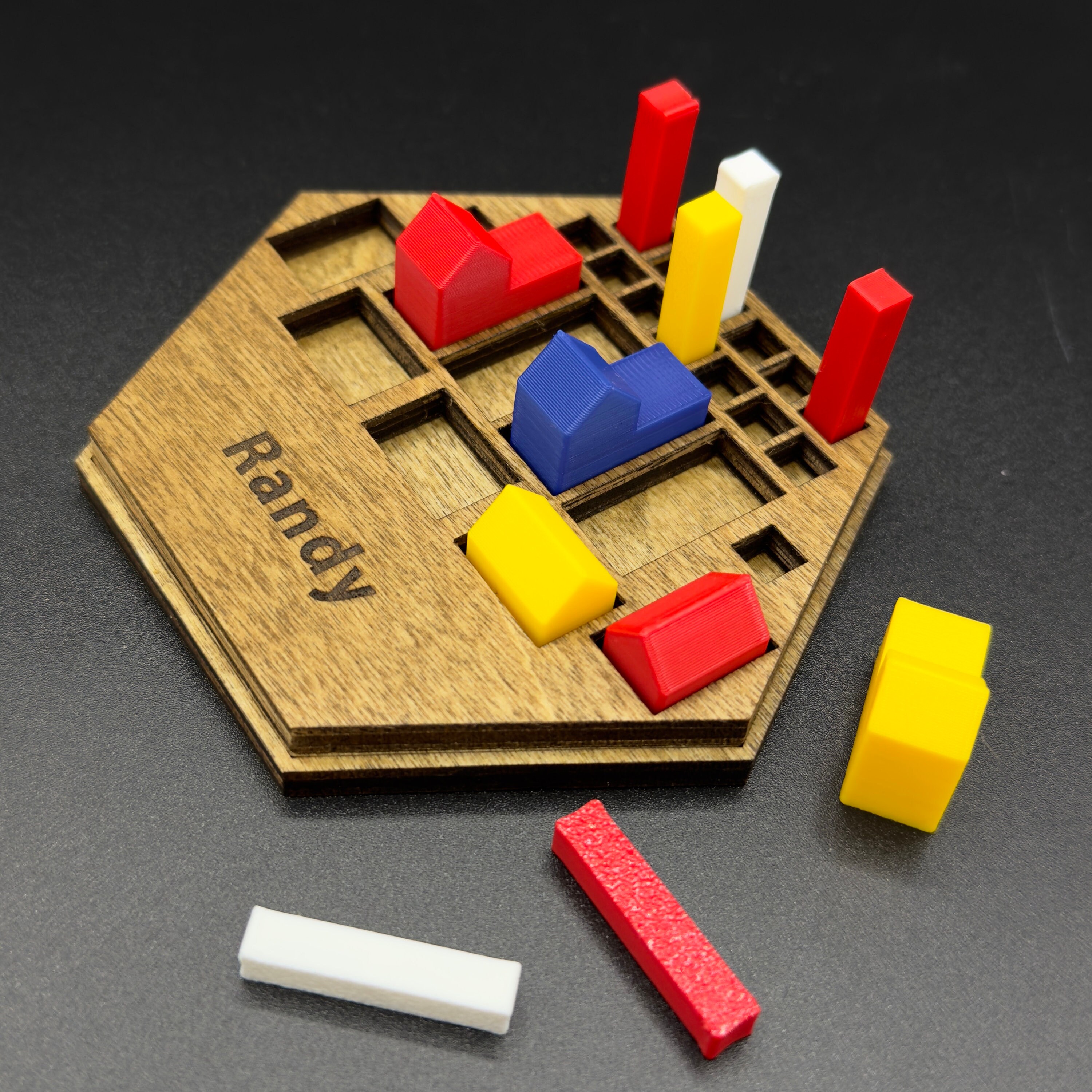 Personalized Wood Game Pieces Holder Laser Cut Catan - Etsy