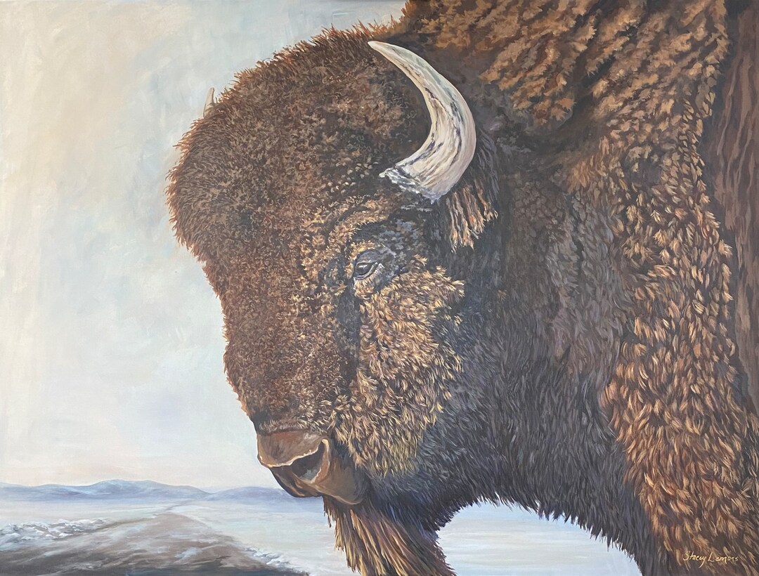 Extra Large Original Bison Painting - Etsy