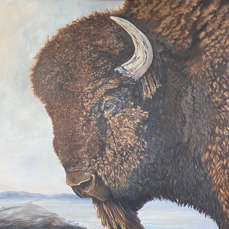 Bison Painting - Etsy