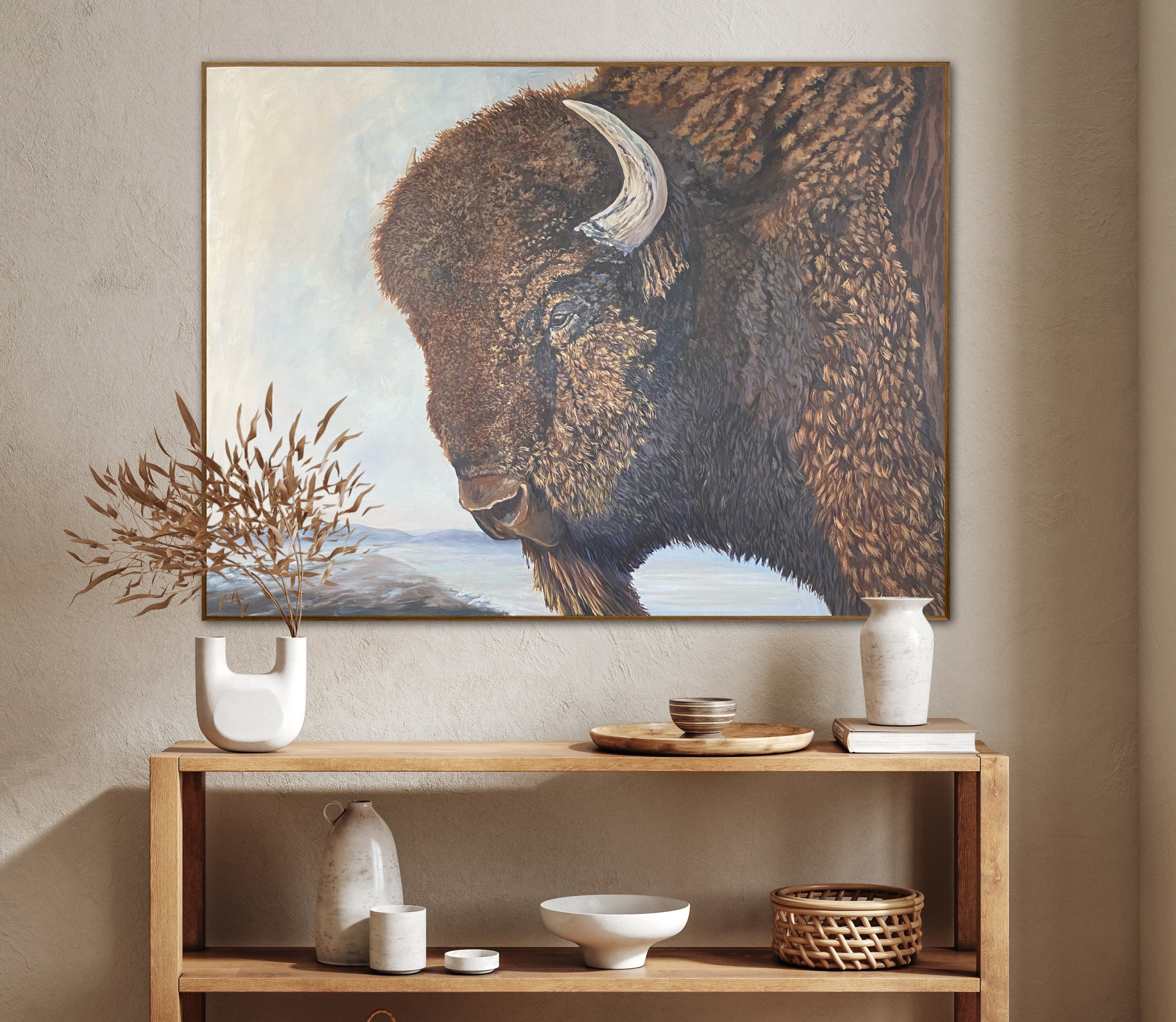 Extra Large Original Bison Painting - Etsy