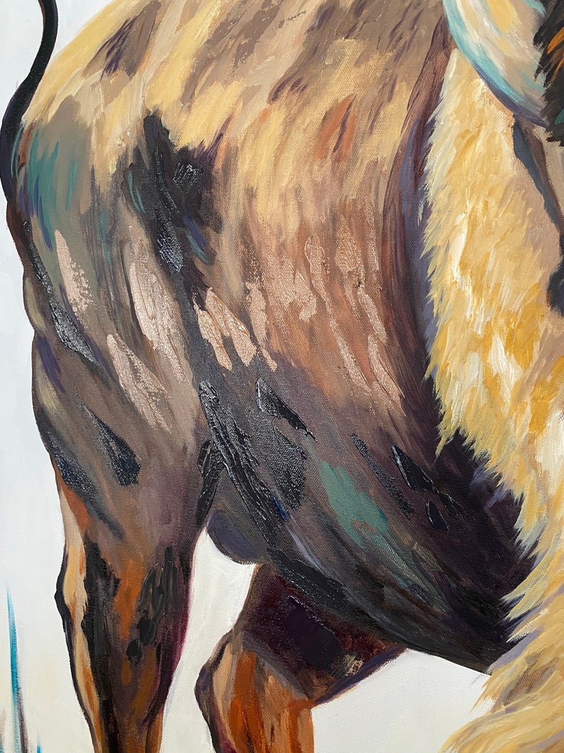 Original Extra Large Bison/buffalo Painting - Etsy