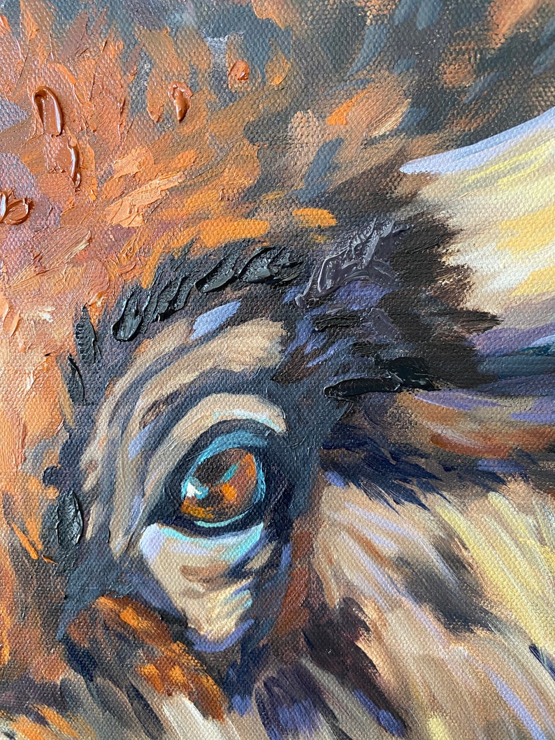 Original Extra Large Bison/buffalo Painting 48x36 - Etsy
