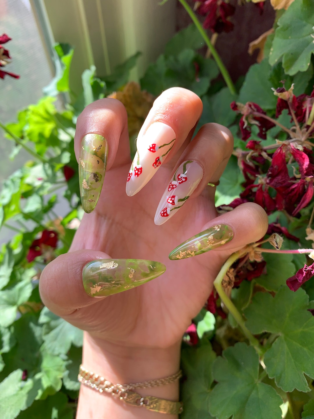 Mushroom Nails - Etsy