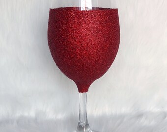 Red Glitter Glass | Etsy