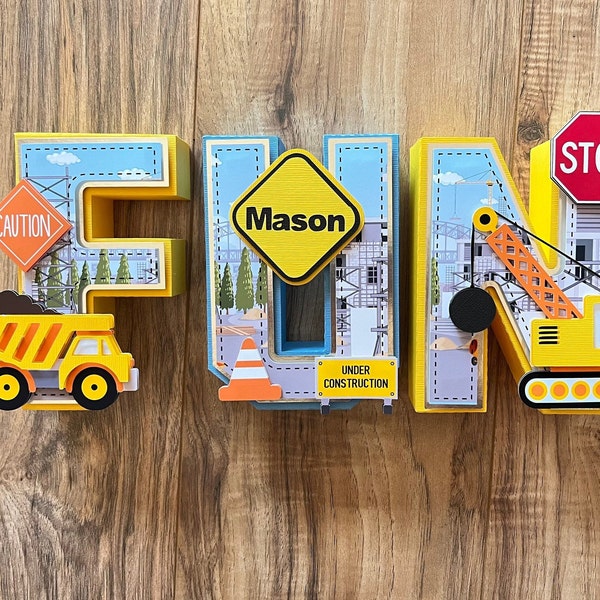 Construction Letters - Etsy