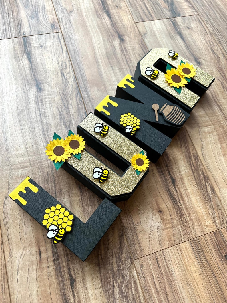 Honey Bee 3D Letters / Honey Comb Party Decorations / Honey | Etsy