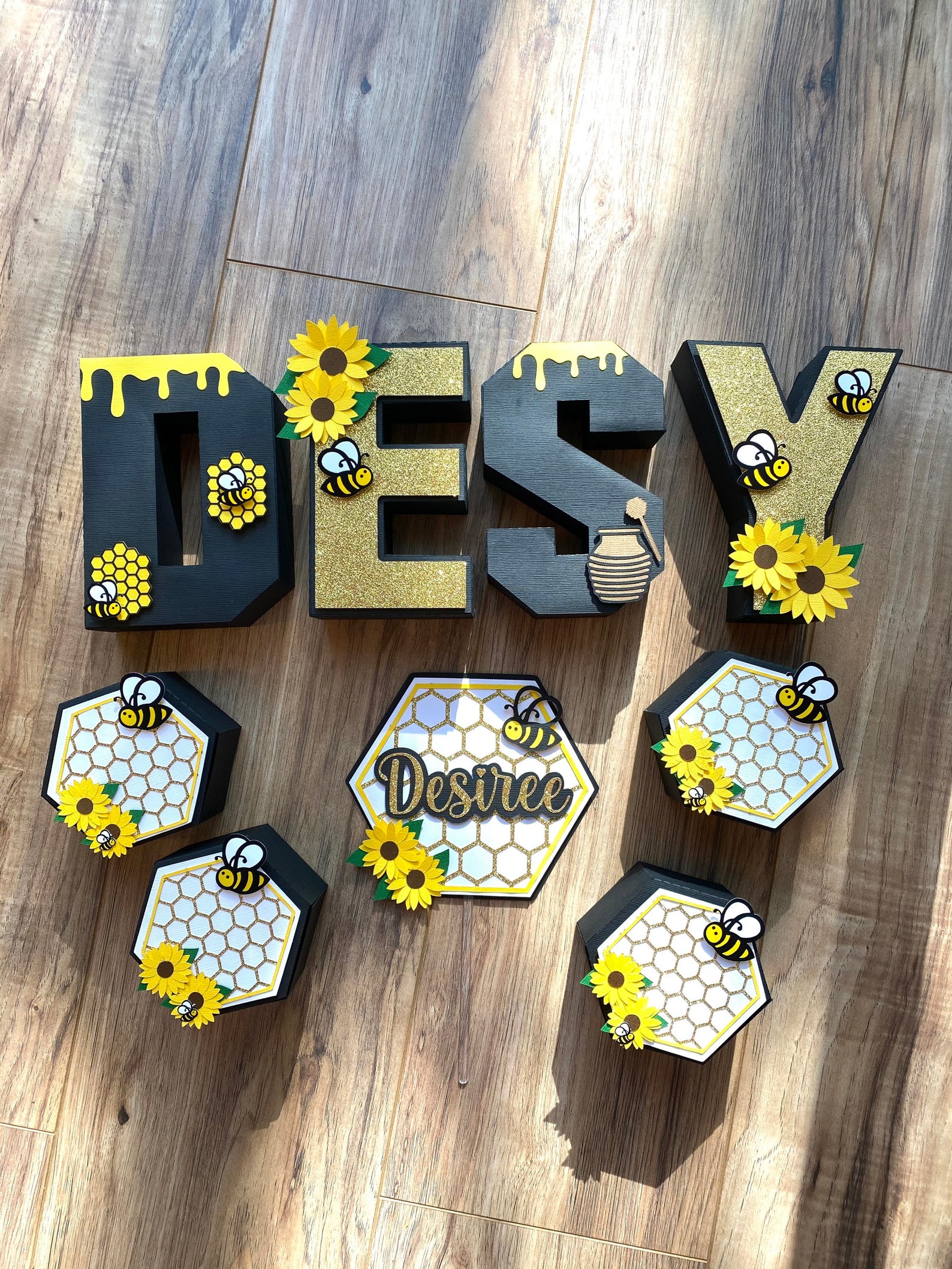 Honey Bee 3D Letters / Honey Comb Party Decorations / Honey | Etsy