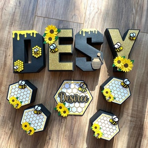 Honey Bee 3D Letters / Honey Comb Party Decorations / Honey Bee ...