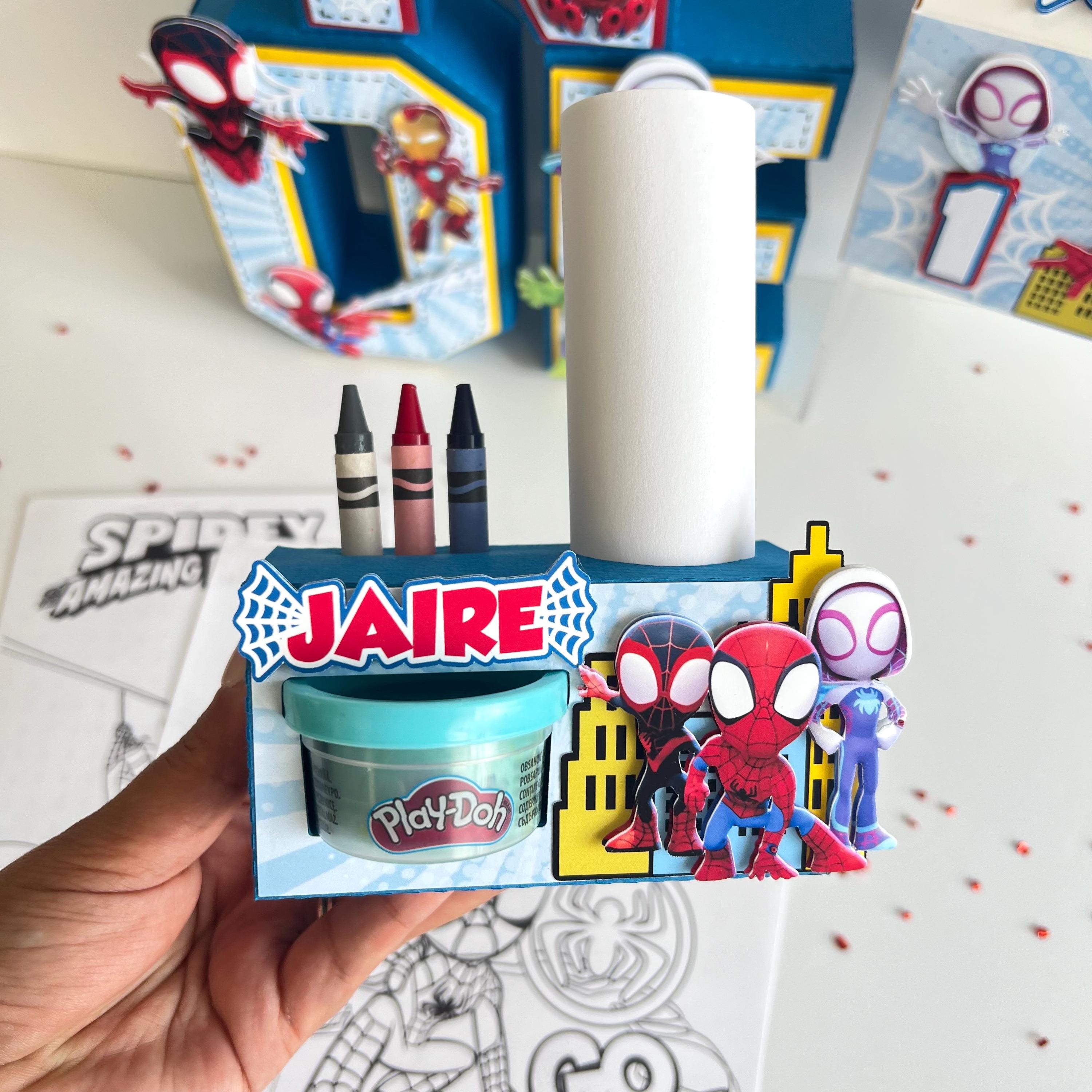Personalized Spidey Play-doh Box Party Favors: Crayons & Coloring ...