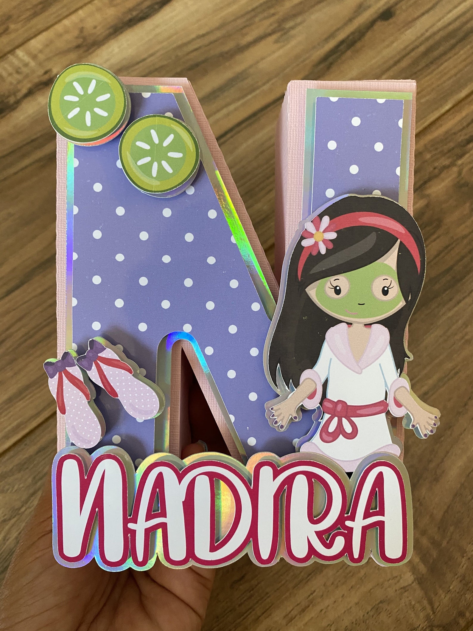 Girl Spa Party 3D Letter Spa Party 3D Letter Girl Spa Party | Etsy