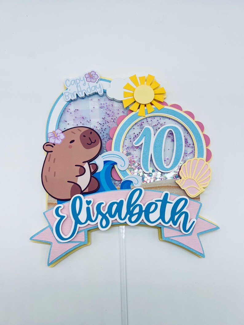 Personalized Capybara Birthday Cake Topper - Etsy