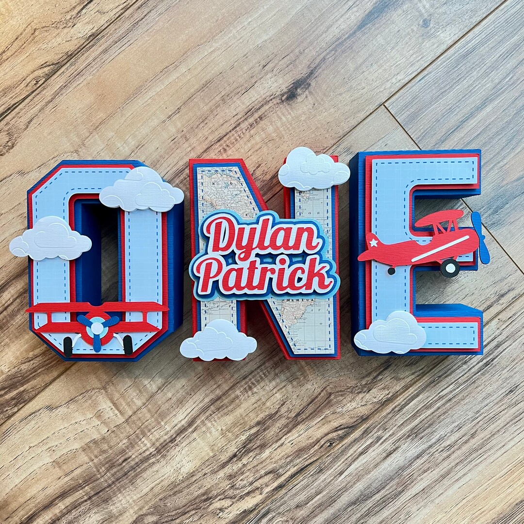 Airplane 3D Letters / Vintage Airplane 3D Letters / Airplane Party ...