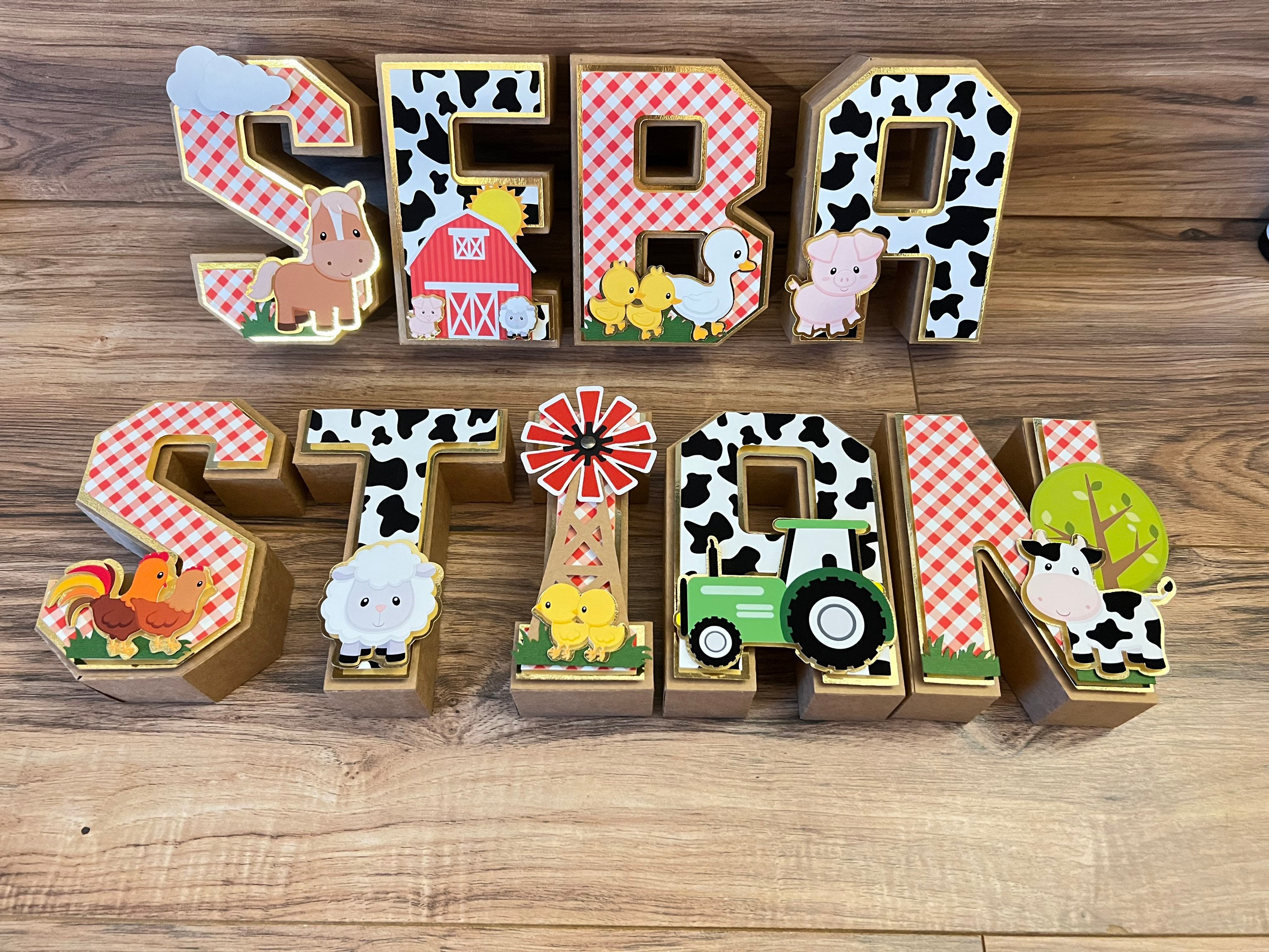 Farm 3D Letters / Farm Party Decorations /farm Theme Birthday - Etsy
