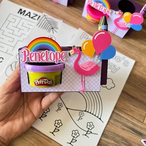 Flamingo Play-doh Box / Flamingo Coloring Box / Flamingo Decoration ...