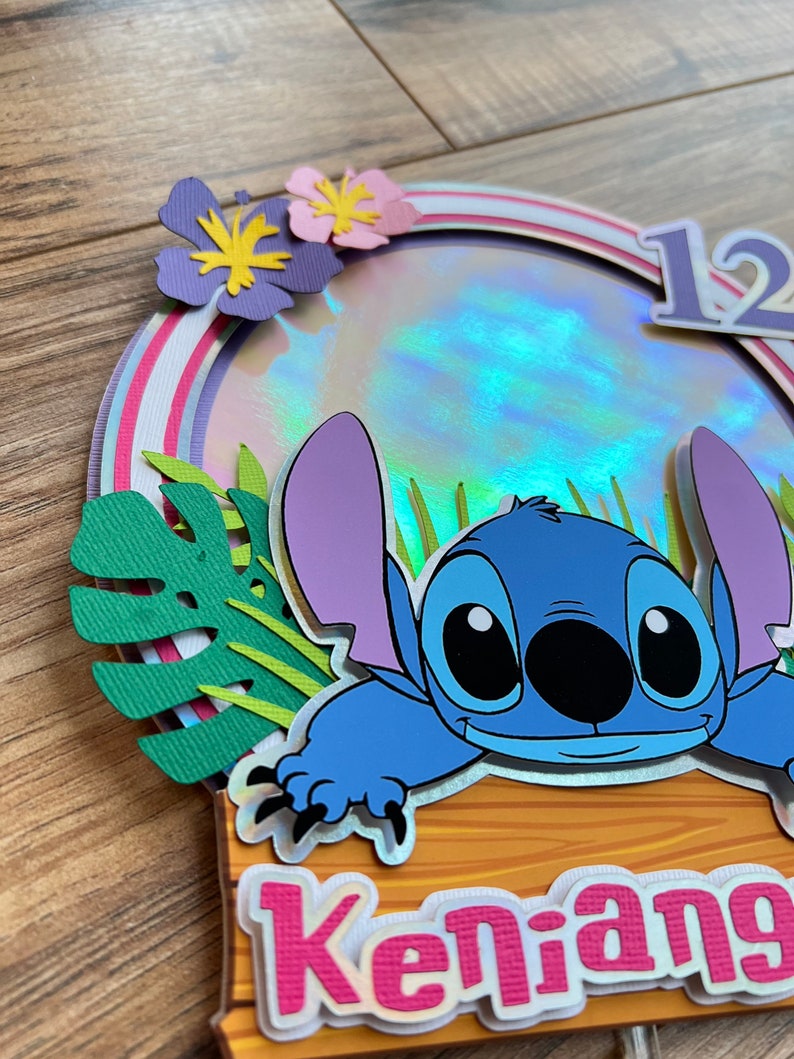 Stitch Cake Topper Stitch Birthday Party Stitch Birthday Etsy Uk