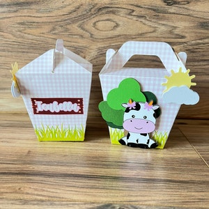 Cow Favor Box / Cow Birthday Decoration / Cow Party Supply / Farm Party ...