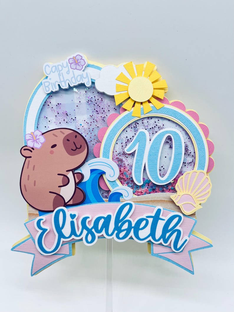 Personalized Capybara Birthday Cake Topper - Etsy
