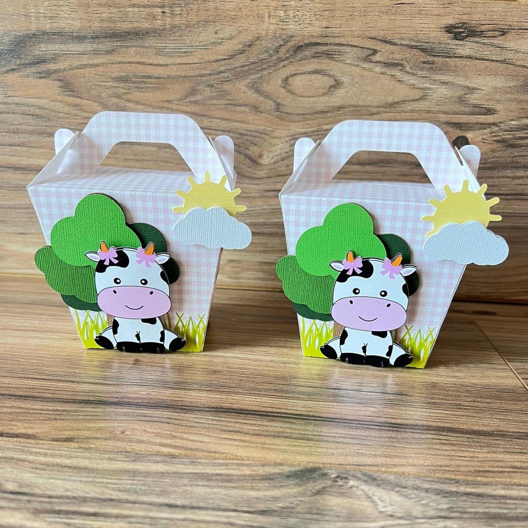 Cow Favor Box / Cow Birthday Decoration / Cow Party Supply / Farm Party ...