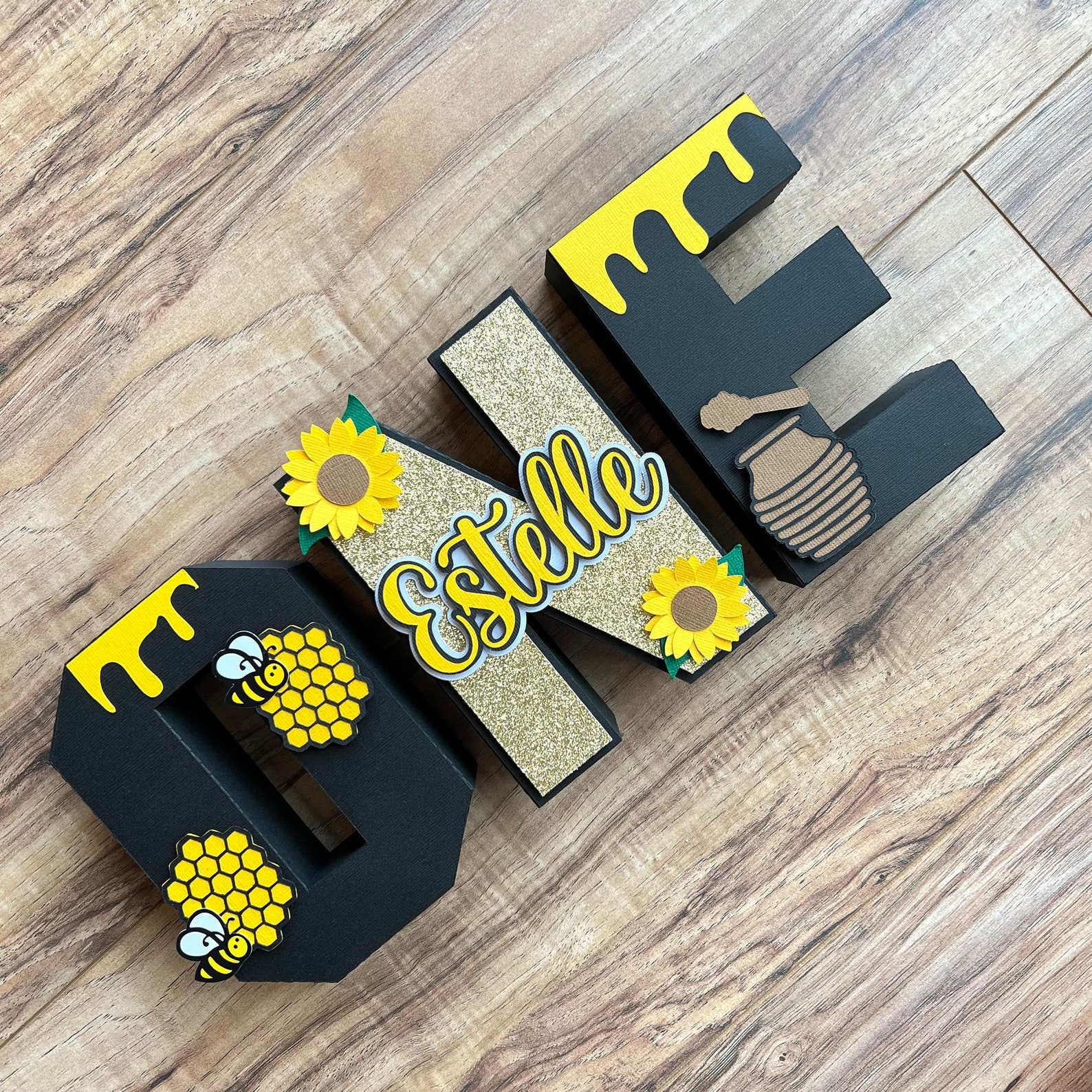 Honey Bee 3D Letters / Honey Comb Party Decorations / Honey Bee ...