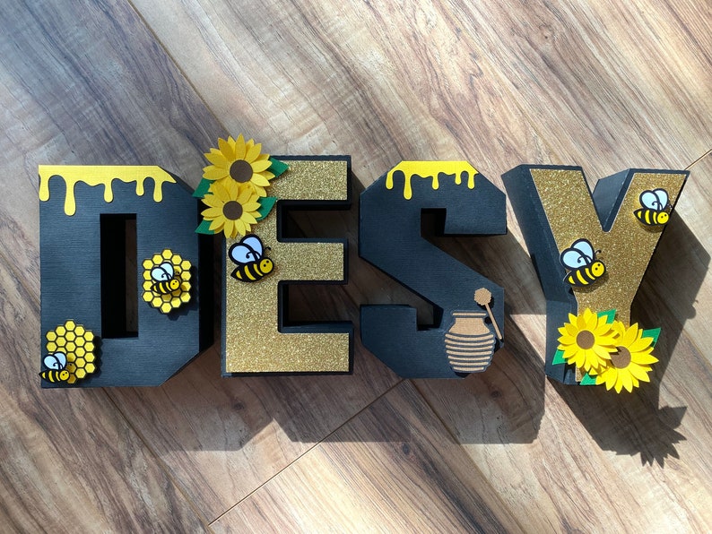 Honey Bee 3D Letters / Honey Comb Party Decorations / Honey | Etsy