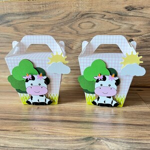 Cow Favor Box / Cow Birthday Decoration / Cow Party Supply / Farm Party ...