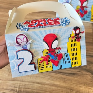 Spidey and Friends Gable Box | Birthday Party Favor, Decoration - Etsy