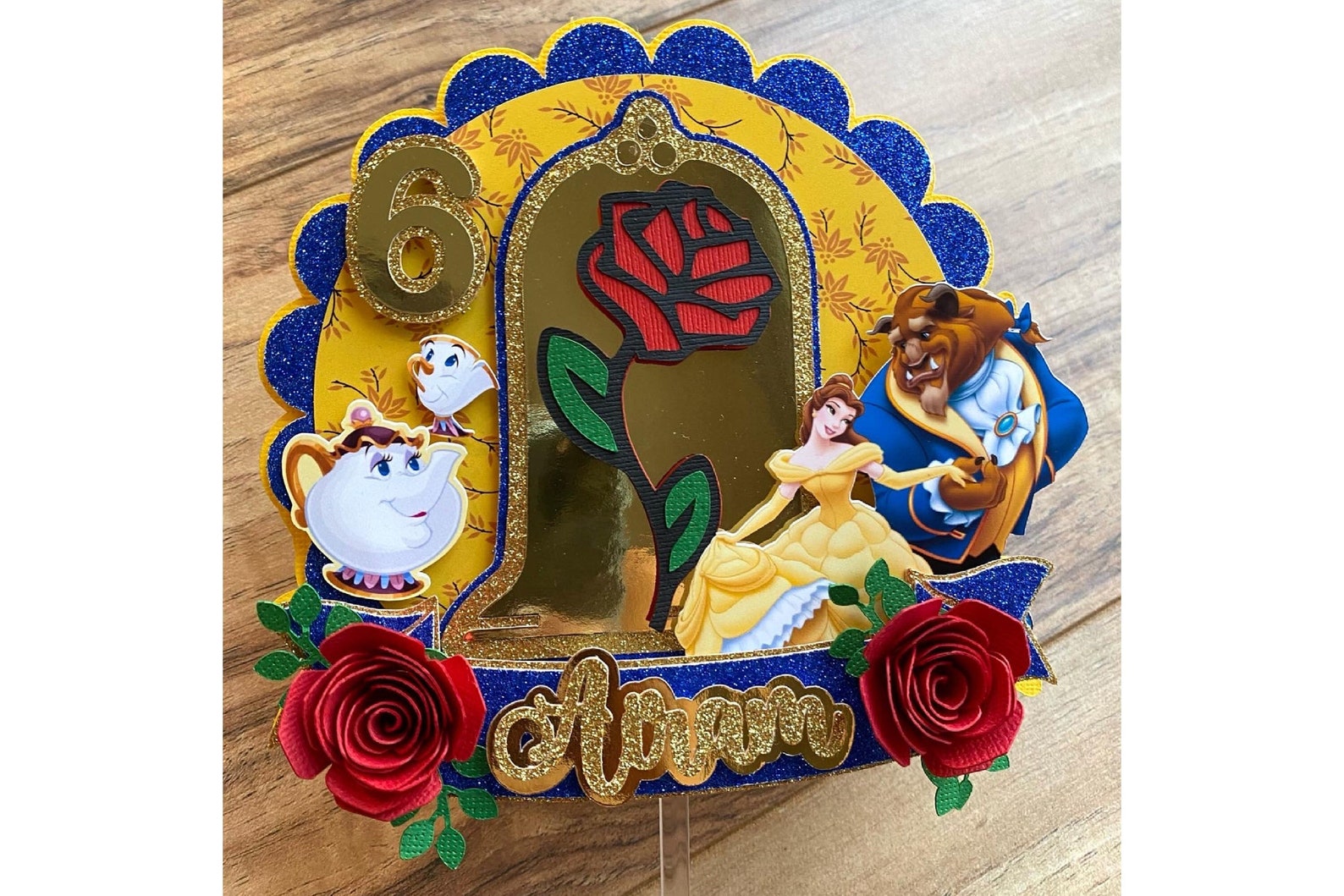Personalized Beauty and the Beast Birthday Cake Topper - Etsy