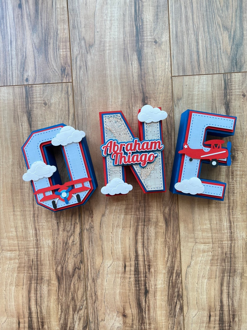 Airplane 3D Letters / Vintage Airplane 3D Letters / Airplane - Etsy