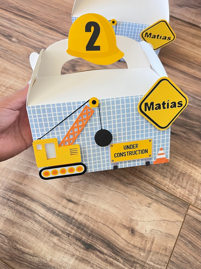 Construction Theme Gable Box: Personalized Trucks Party Favor - Etsy