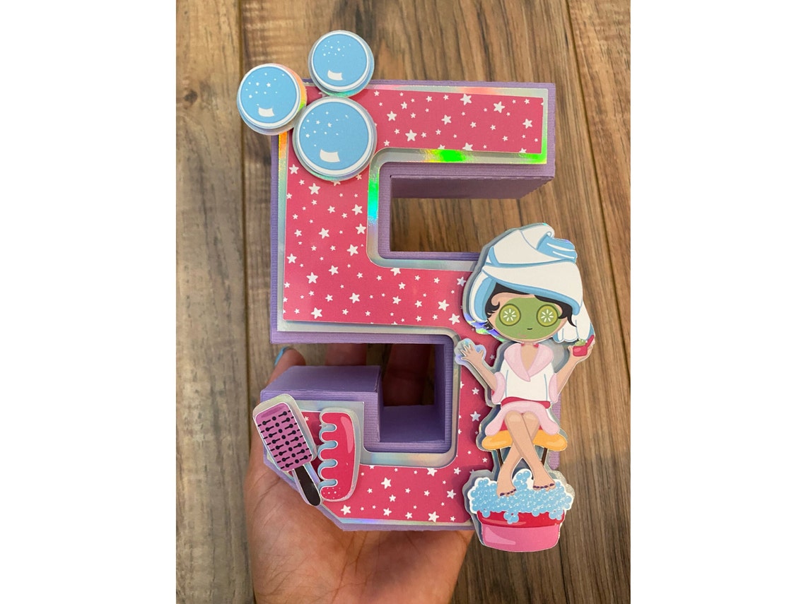 Girl Spa Party 3D Letter Spa Party 3D Letter Girl Spa Party | Etsy