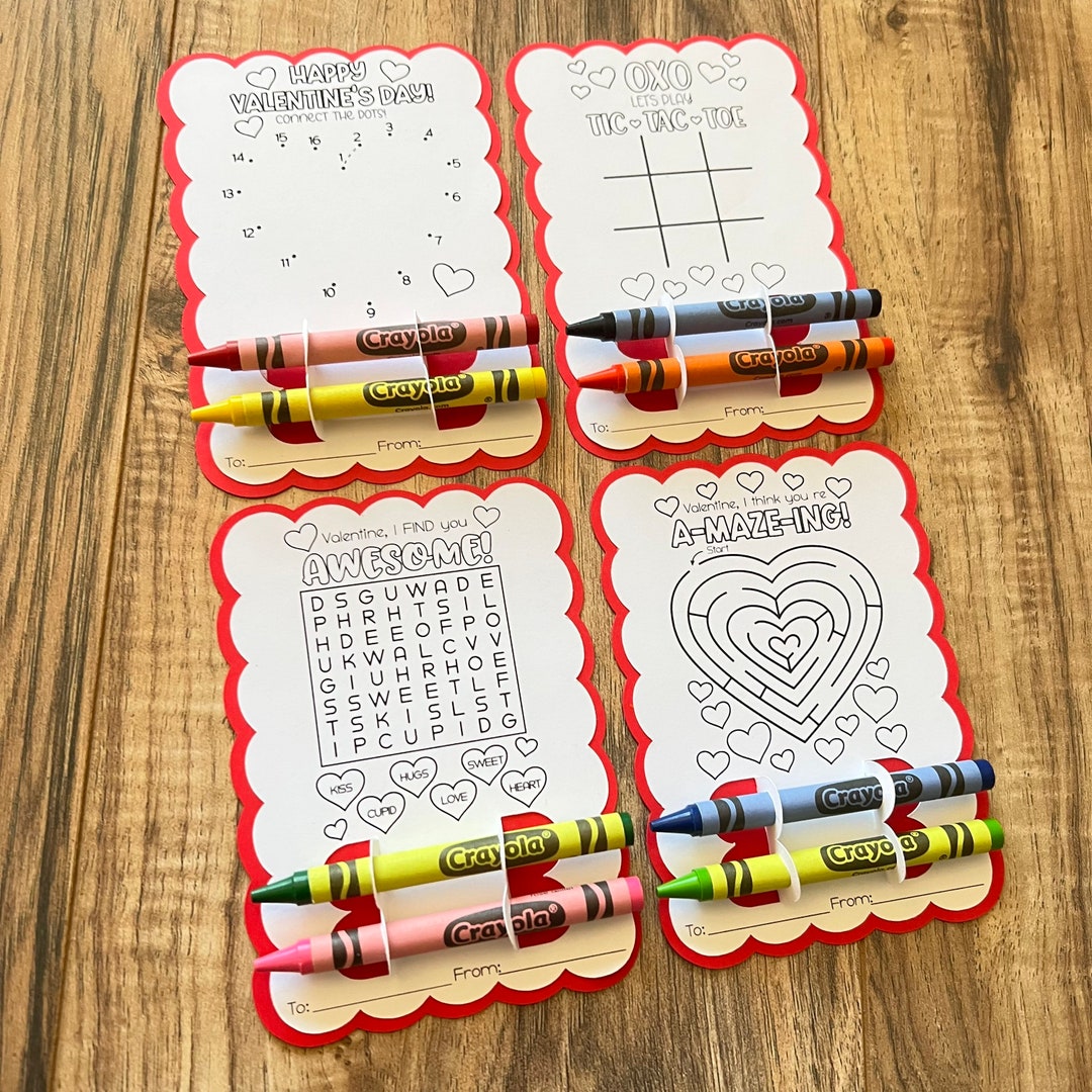 Coloring Valentine Cards for Kids | Personalized, Printed & Assembled ...