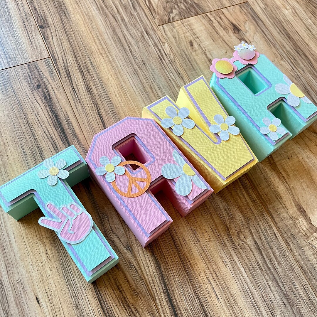 Groovy 3D Letters, Groovy Girl Birthday, Groovy Party Decoration ...