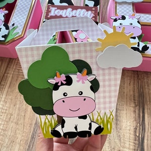 Cow Favor Box / Cow Birthday Decoration / Cow Party Supply / Farm Party ...