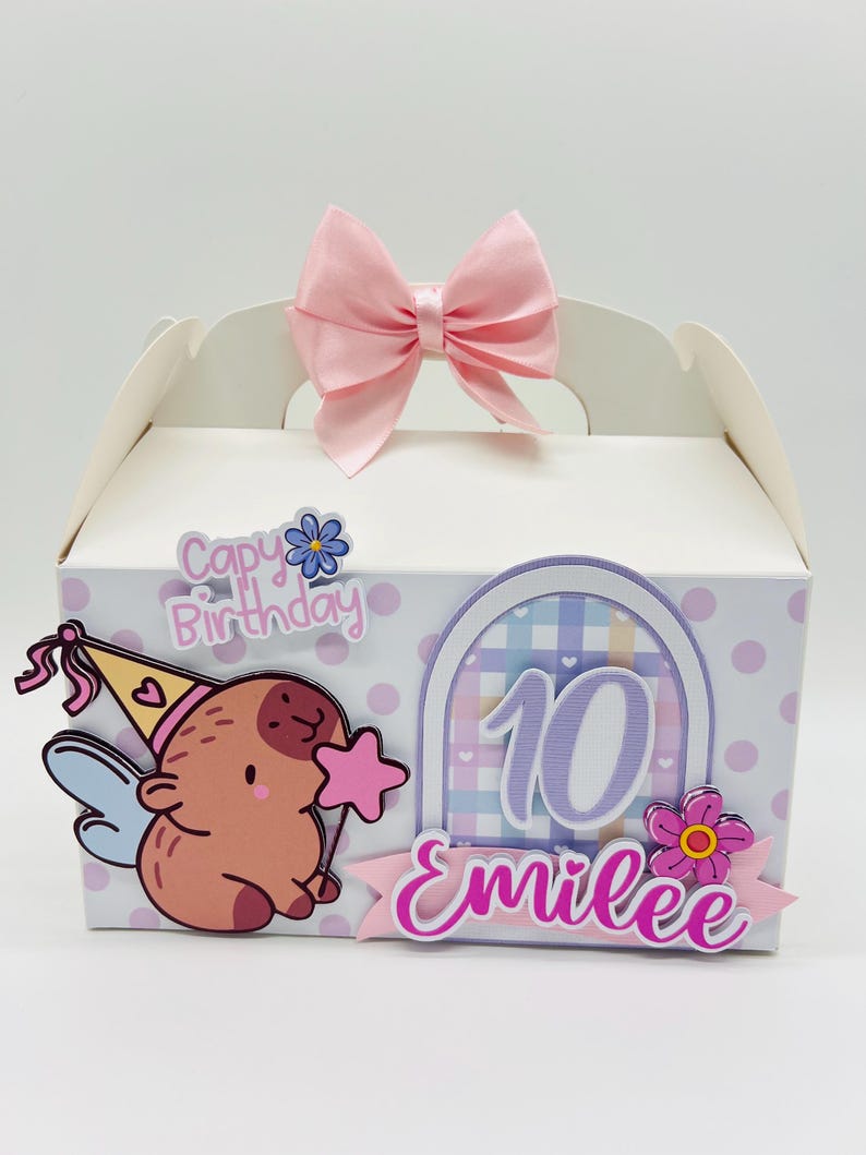 Personalized Capybara Birthday Gable Box: Party Favor - Etsy