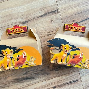 Lion King Gable Favor Box, Personalized Birthday Party - Etsy