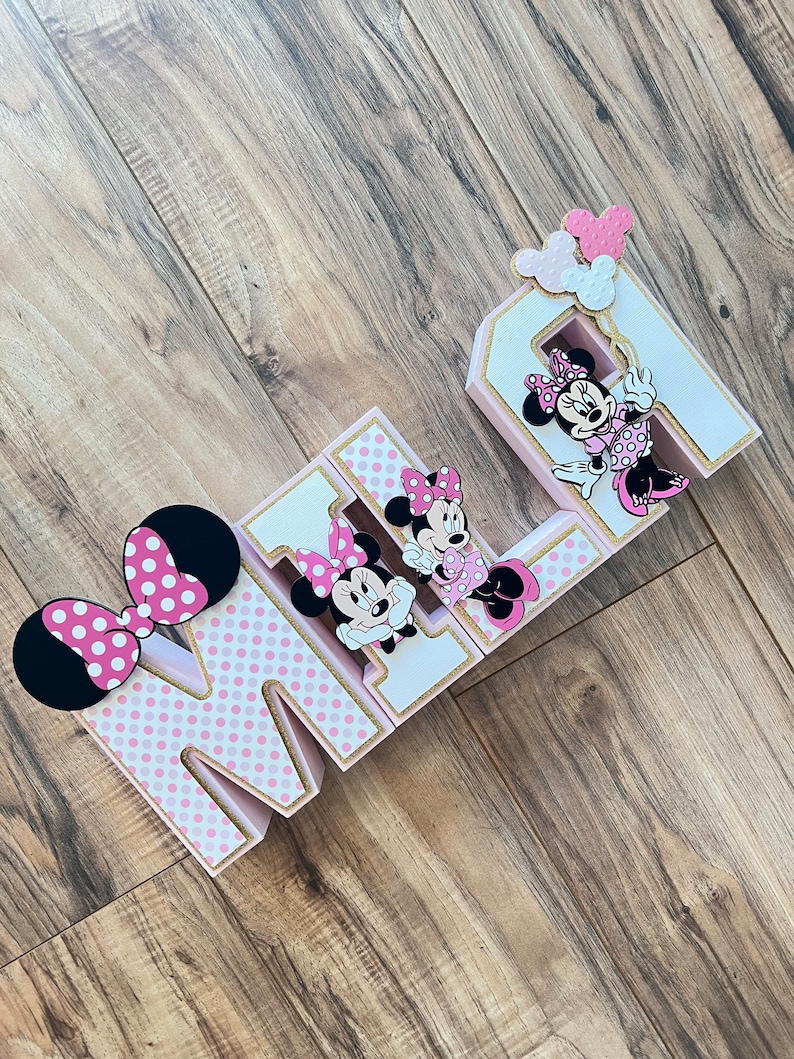 Minnie Mouse 3D Letters / Minnie Mouse Party Decorations / - Etsy