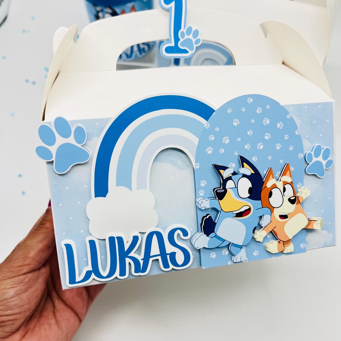 Bluey Birthday Gable Box: Personalized Bluey Party Favor - Etsy