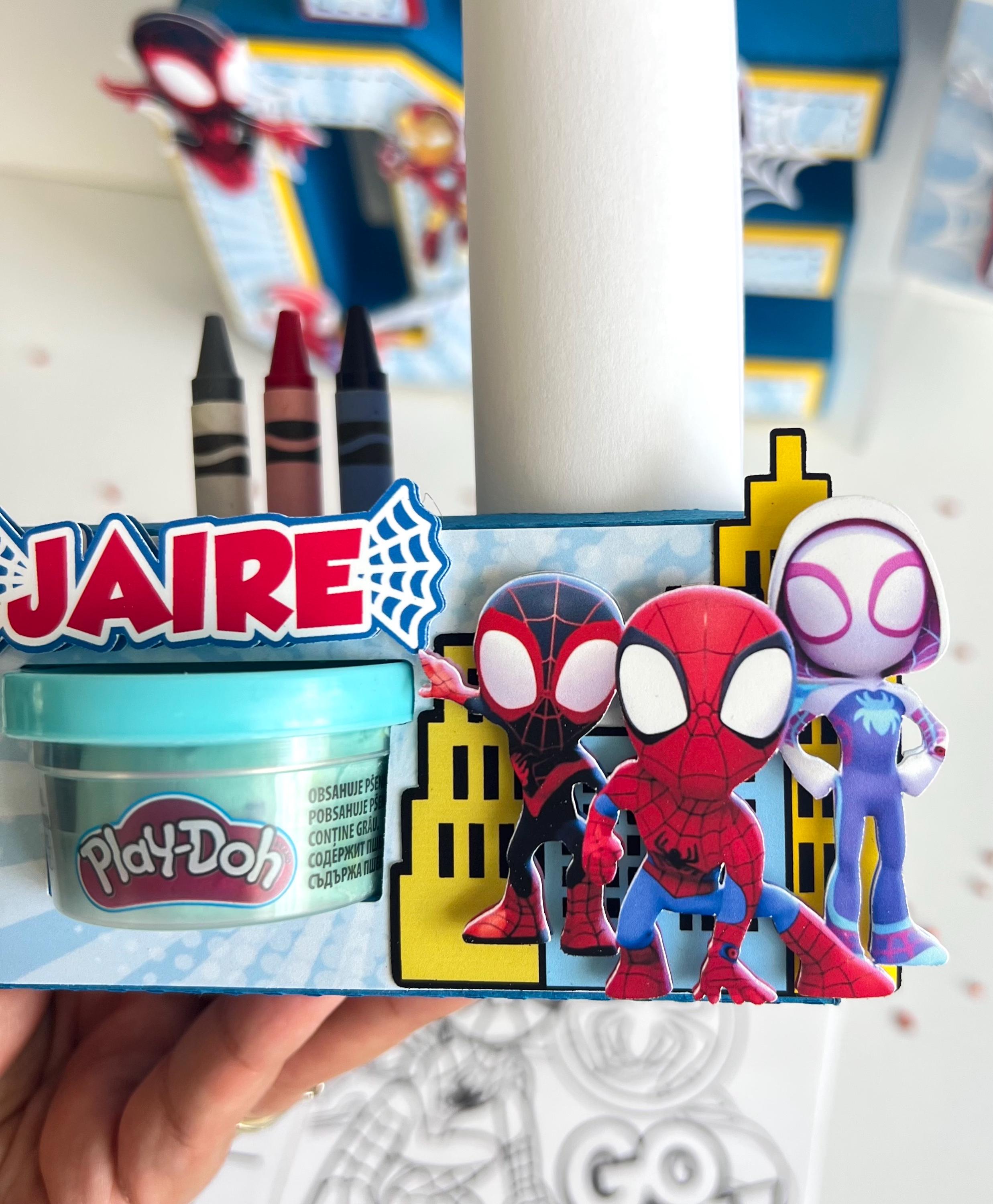Personalized Spidey Play-doh Box Party Favors: Crayons & Coloring ...