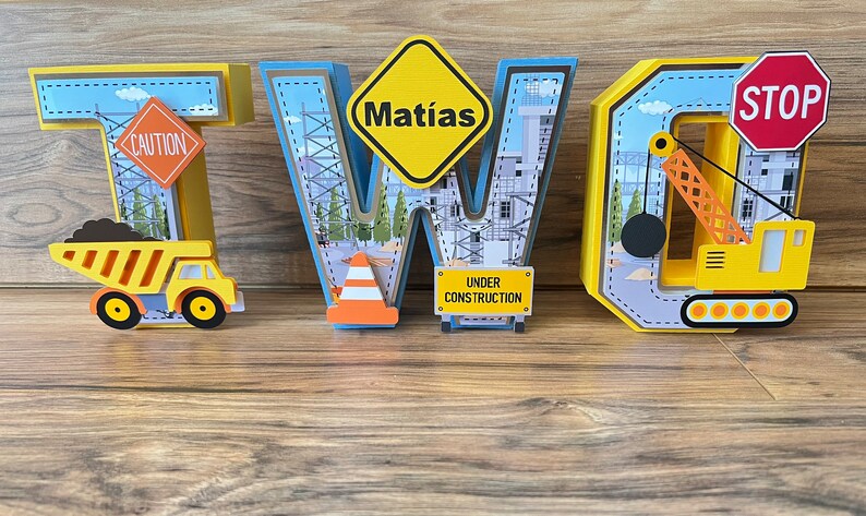Construction 3D Letters / Construction Party Decorations / - Etsy