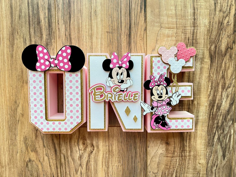 Minnie Mouse 3D Letters / Minnie Mouse Party Decorations / - Etsy