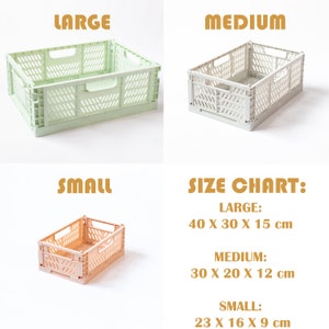Foldable Pastel Color Storage Crate | 3 Packs | Collapsible Stackable ...