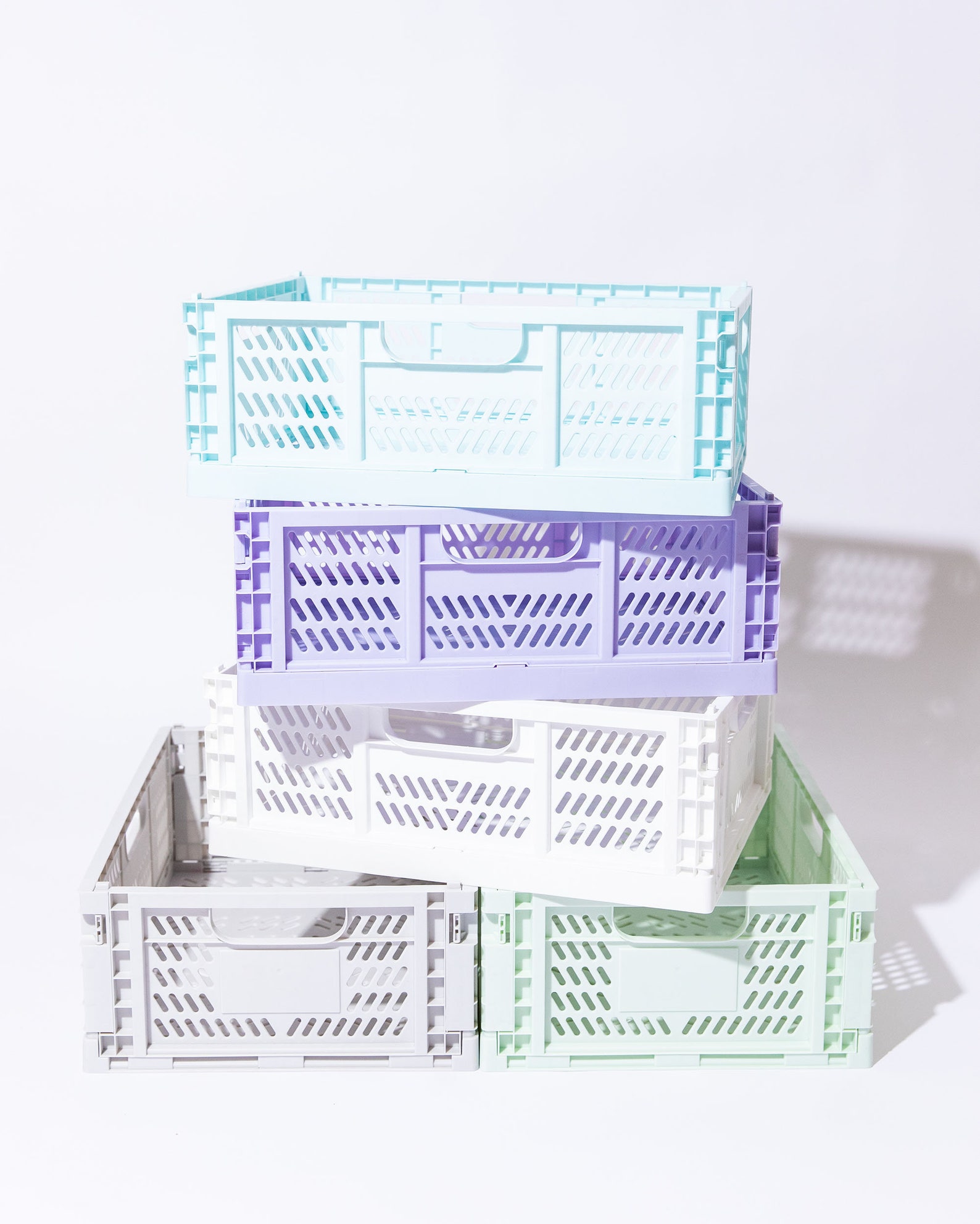 LARGE Pastel Color Plastic Storage Crate Set of 2 Foldable - Etsy