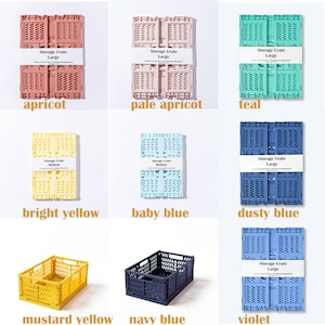 Foldable Pastel Color Storage Crate | 3 Packs | Collapsible Stackable ...