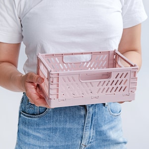 Foldable Pastel Color Storage Crate | 3 Packs | Collapsible Stackable ...