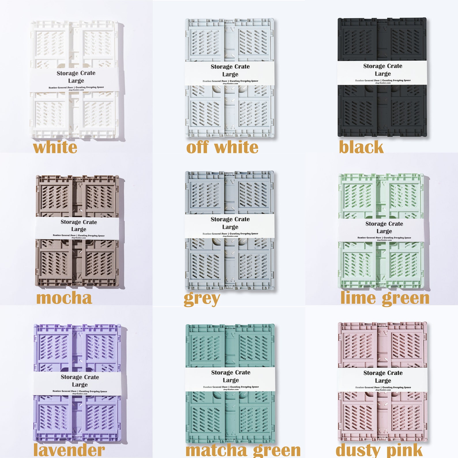 Foldable Pastel Color Storage Crate | 3 Packs | Collapsible Stackable ...